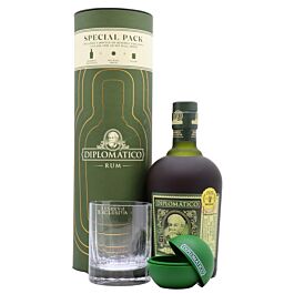 Diplomatico - Glass, Ice Mould & Reserva Exclusiva Rum 70cl 40% ABV ...