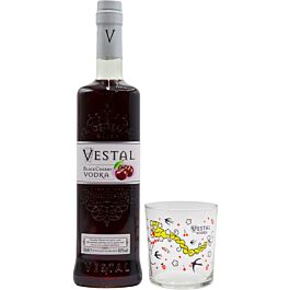 Vestal - Black Cherry Polish Vodka 70cl 40% ABV (Includes Branded Glass ...