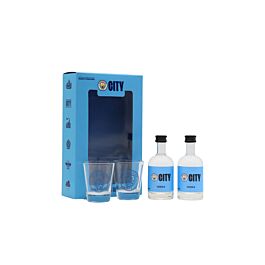 Manchester City F.C - Premium Vodka 5cl x 2 40% ABV Miniature Gift Pack ...