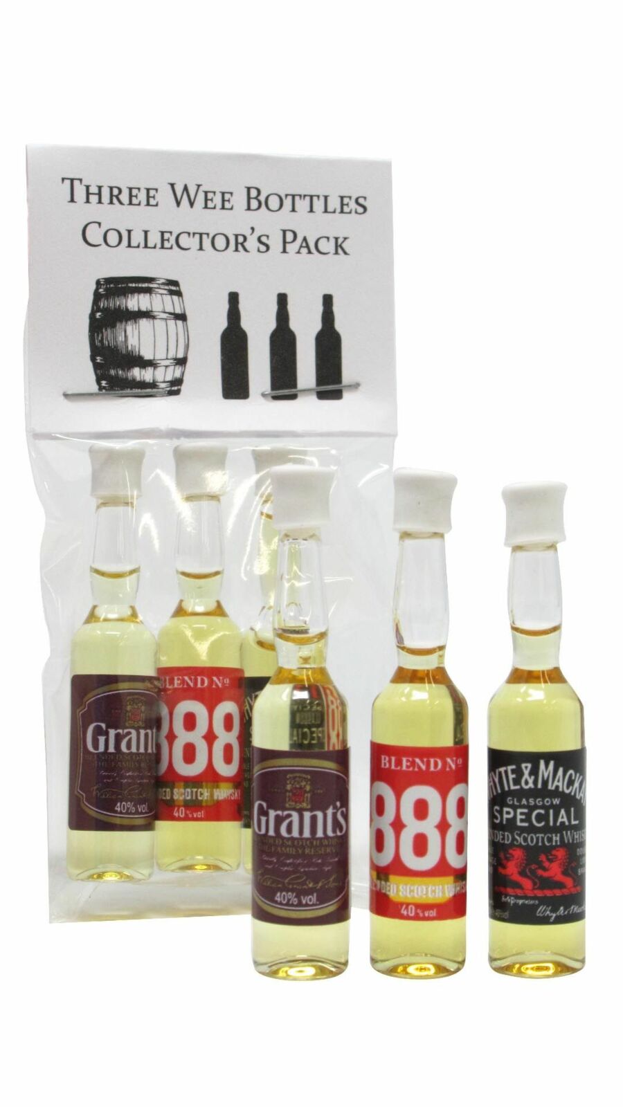 Three Wee Bottles - Worlds Smallest Bottle Of Whisky (3 Pack) 1.3ml x 3 ...