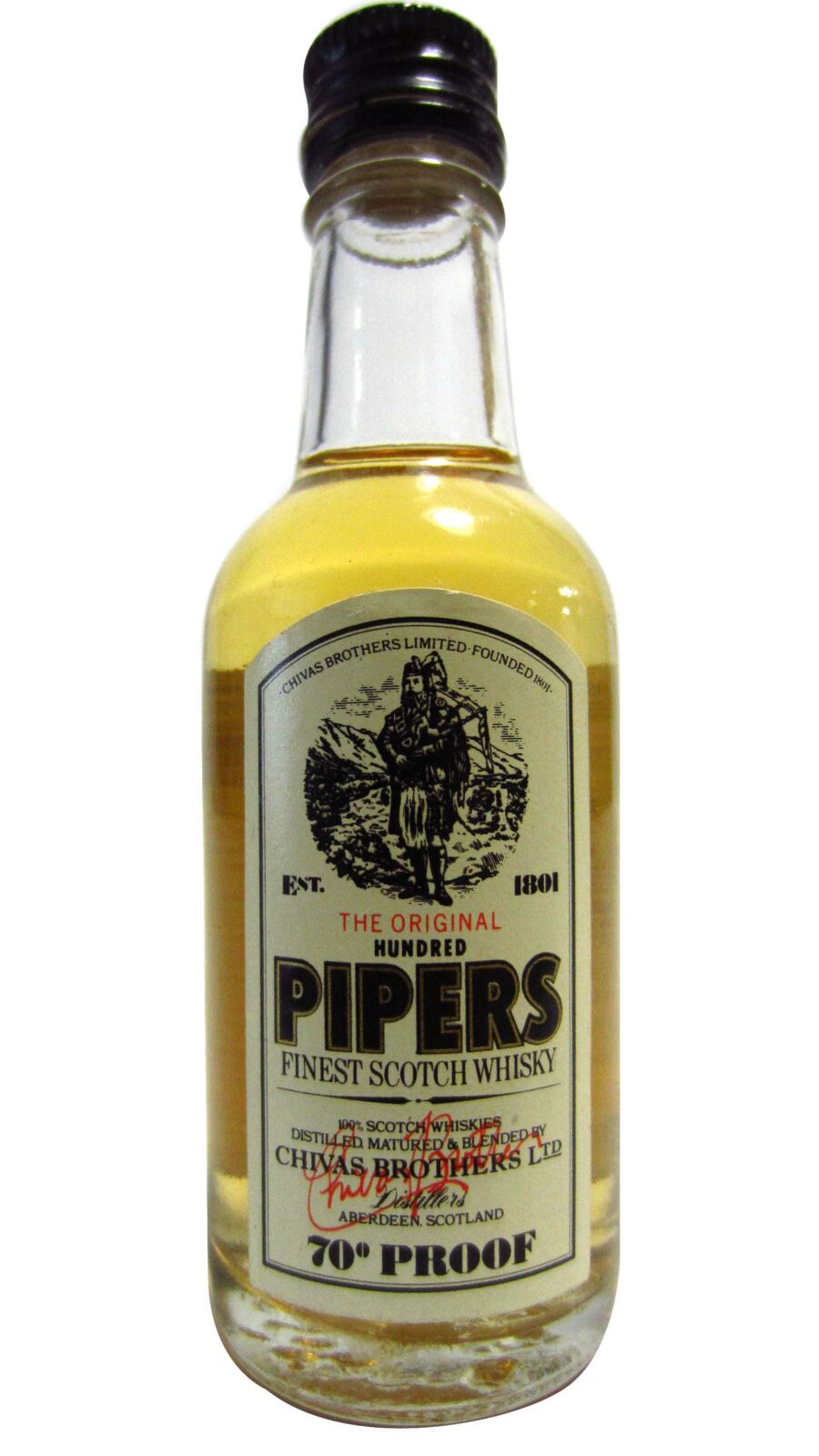 Chivas Regal - 100 Pipers Whisky 5cl 40% ABV Miniature | Hard To Find ...