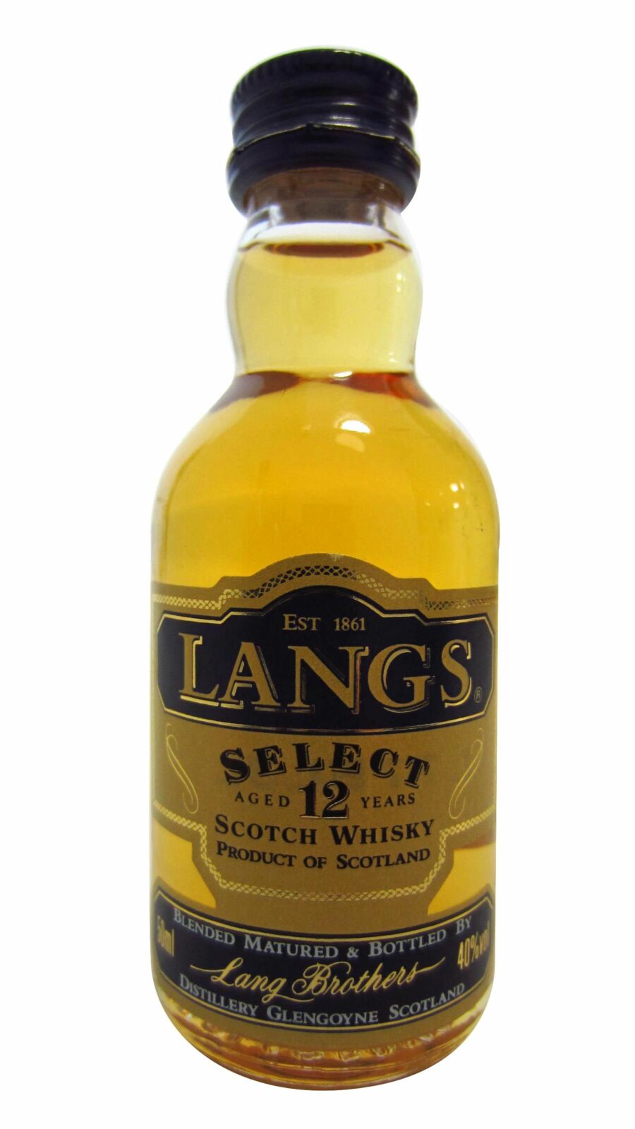 Langs - Select Blended Scotch 12 year old Whisky Miniature 5cl 40% ABV ...