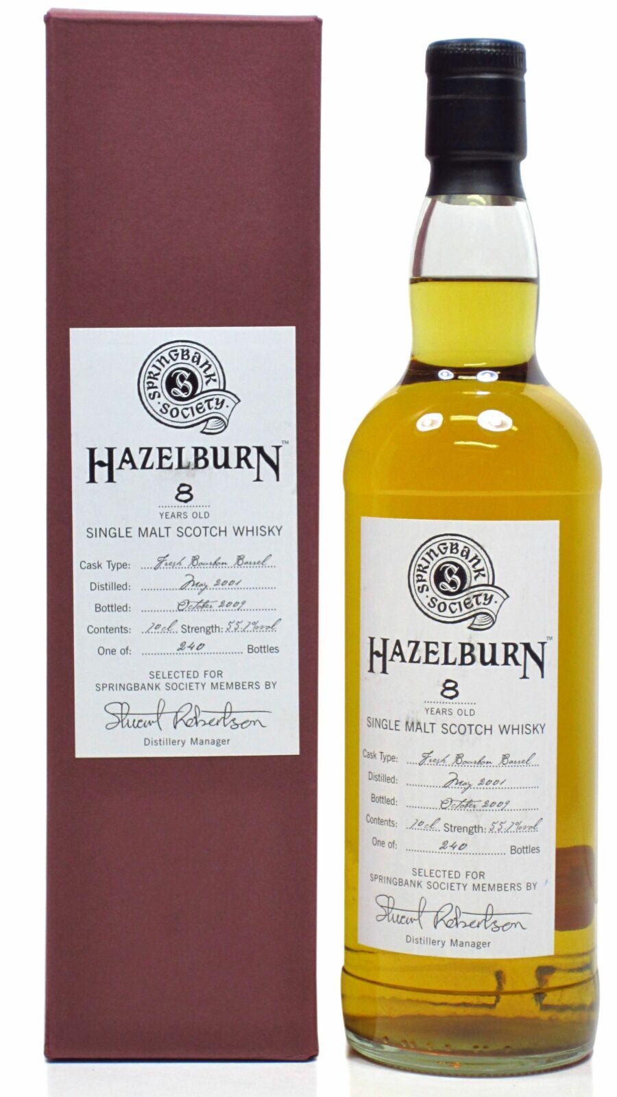 Hazelburn - Stuart Robertson Society Bottling 2001 8 year old Whisky ...