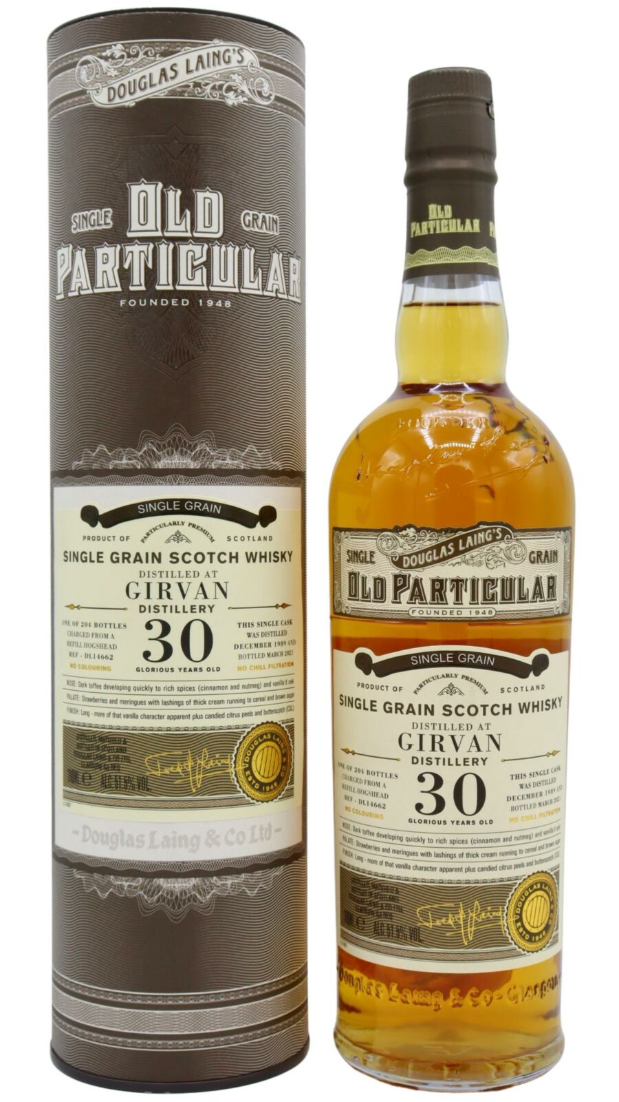 Girvan - Old Particular Single Cask #14662 Grain 1989 30 year old ...