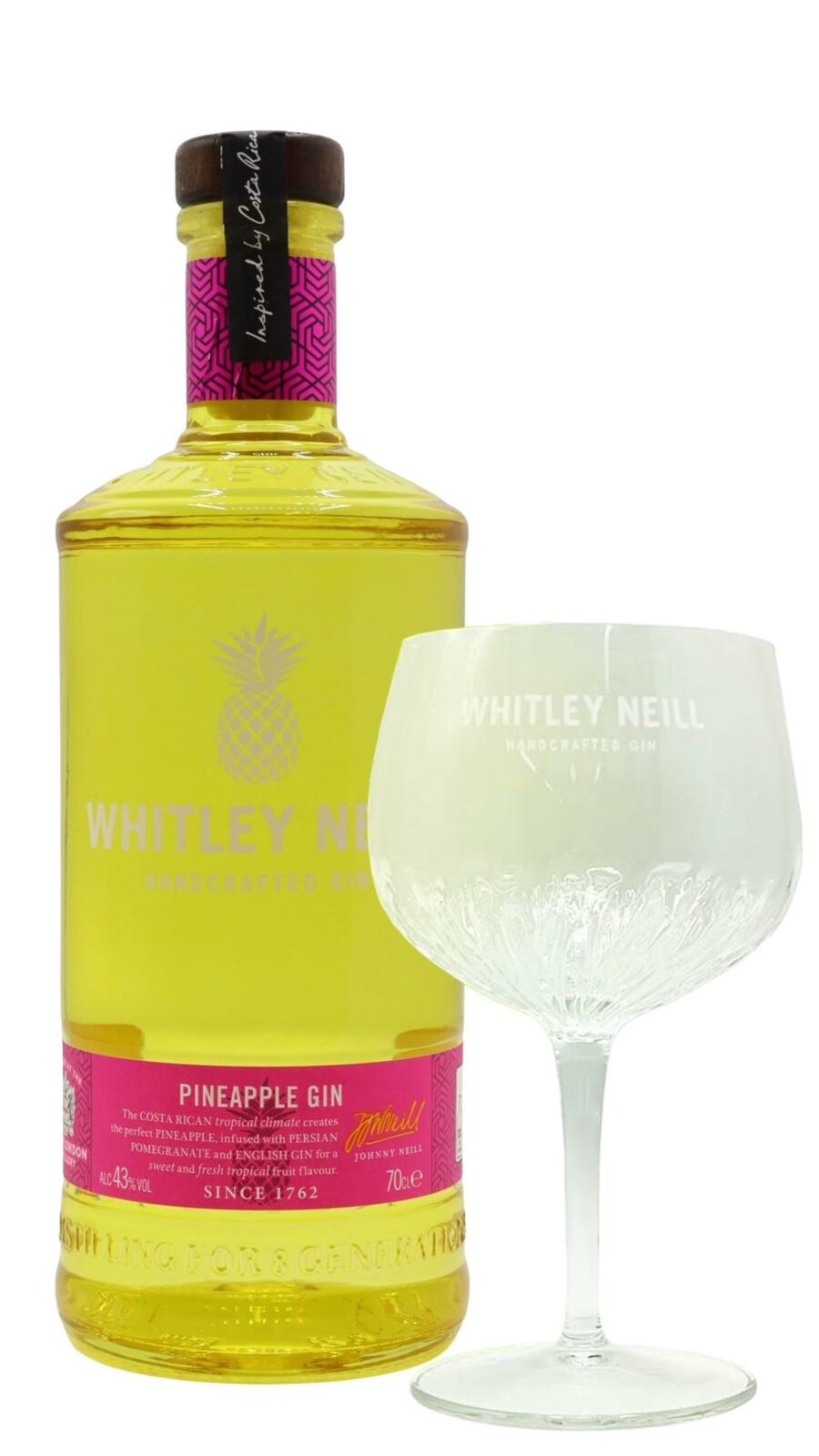 Whitley Neill - Pineapple Gin 70cl 41.3% ABV (Includes Copa Glass ...