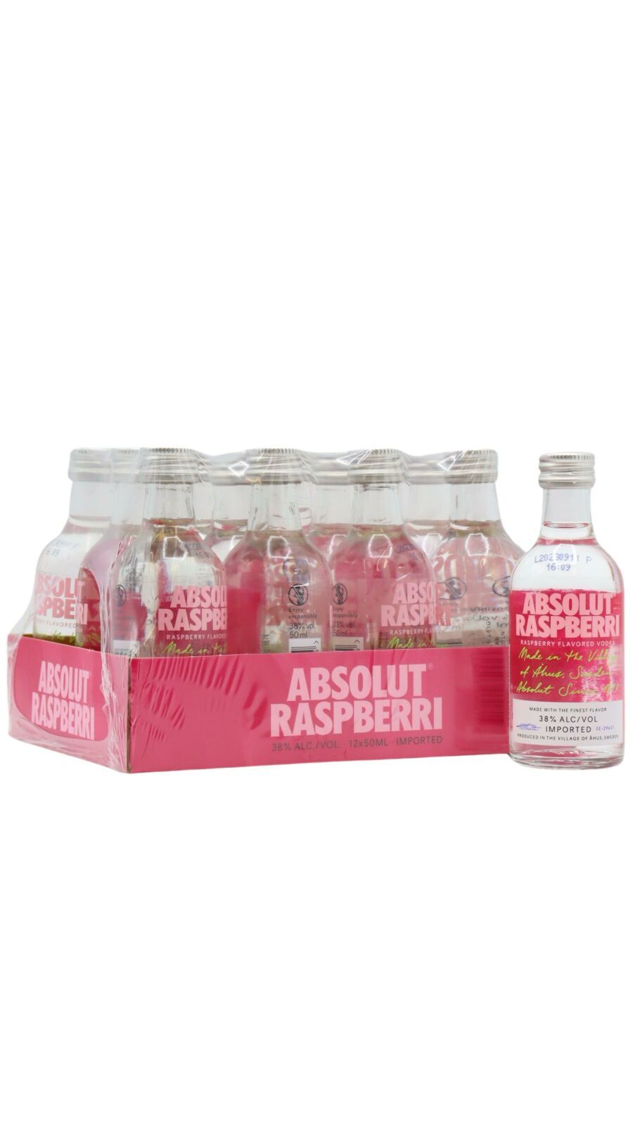 Absolut - Raspberri - Raspberry Flavoured Miniatures Vodka (12 x 5cl ...