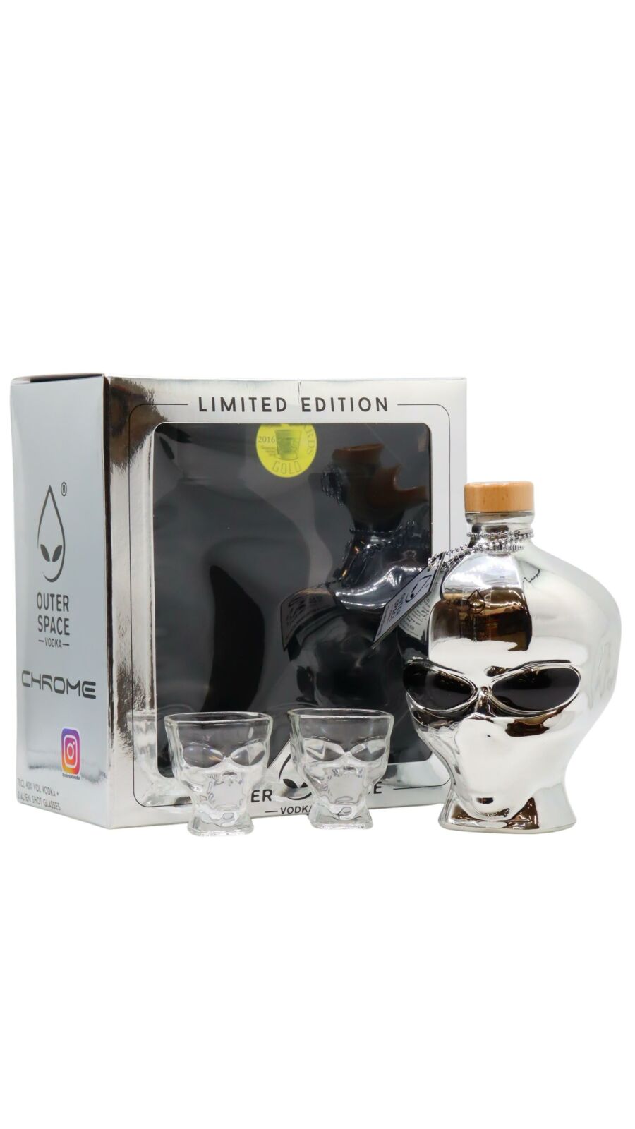 Outer Space - Limited Edition Chrome Alien Head Vodka 70cl 40% ABV ...