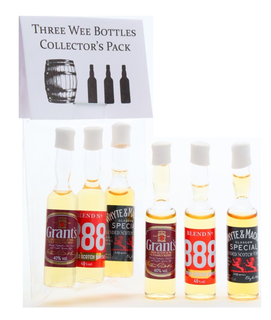 Three Wee Bottles - Worlds Smallest Bottle Of Whisky 1.3ml x 3 40% ABV ...